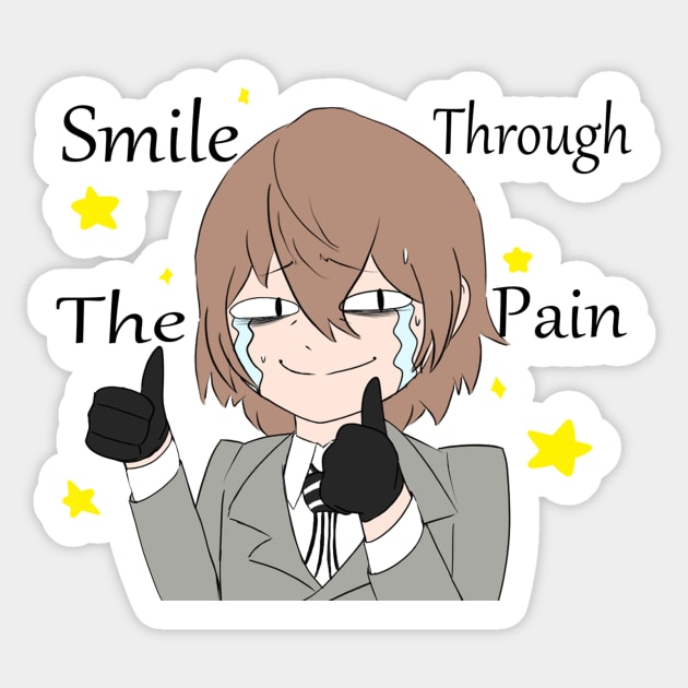 Akechi Smiling through the Pain - Persona 5 - Sticker | TeePublic
