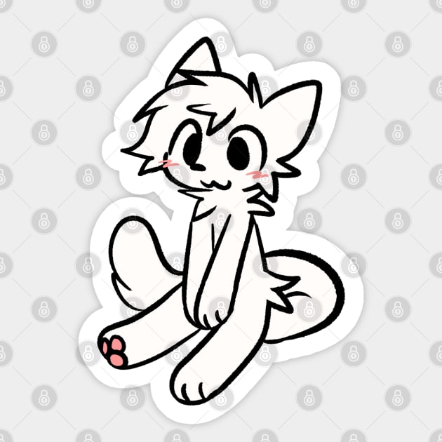 Silly cat sitting - Furry - Sticker | TeePublic