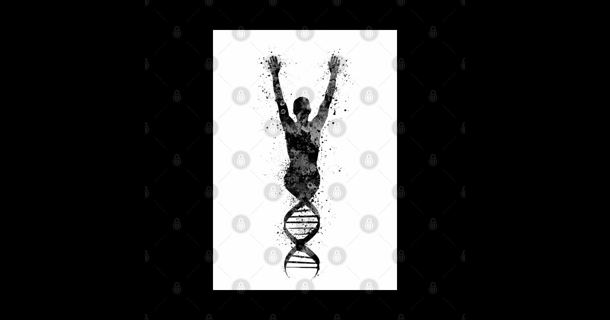 Human DNA Black and White Genetics Gift - Genes - Sticker | TeePublic