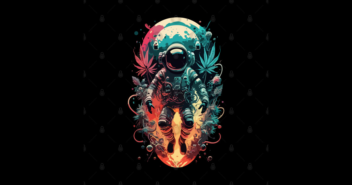 Astronaut Weed - Astronaut - Sticker | TeePublic