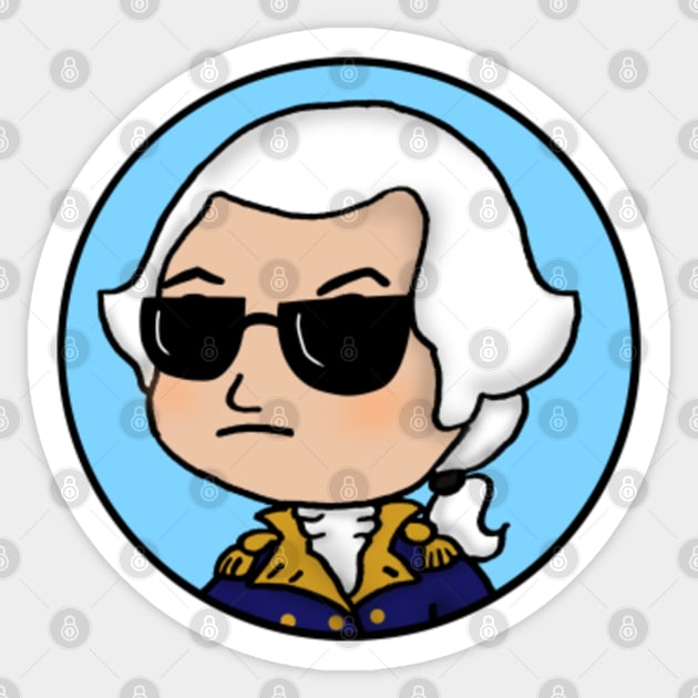 Too Cool George Washington - George Washington - Sticker | TeePublic
