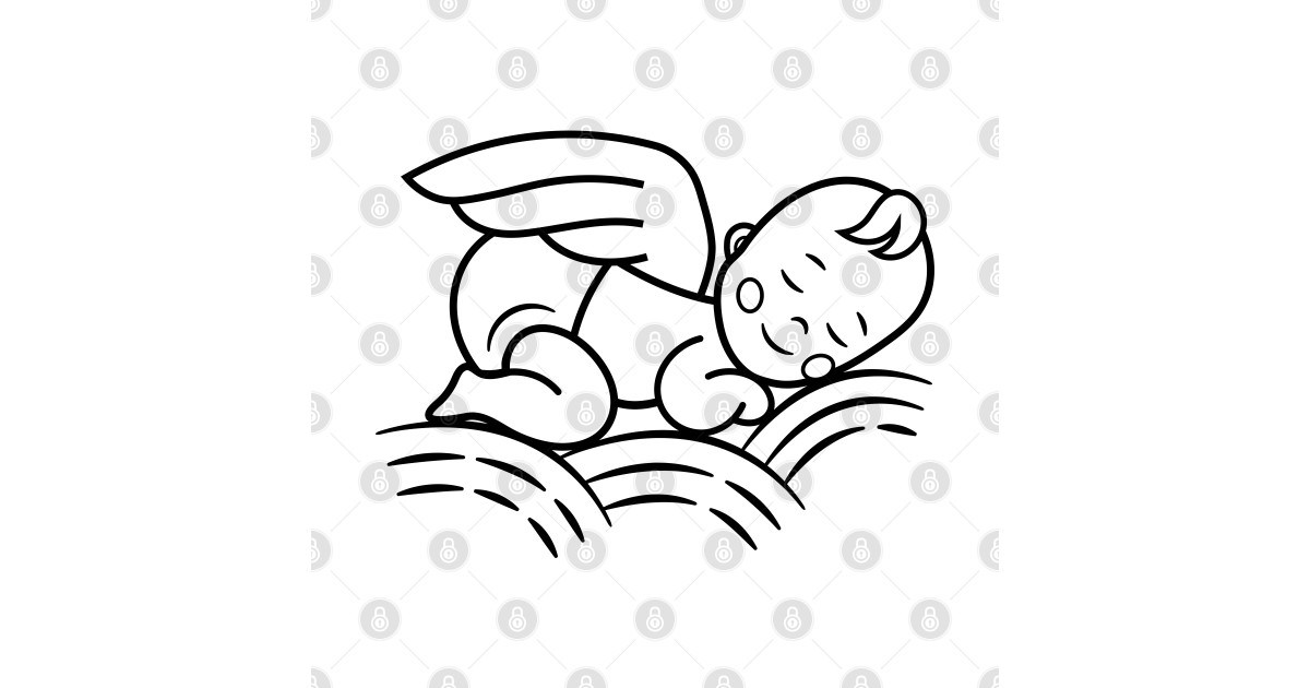 Baby Angel Line Art - Baby Angel - T-Shirt | TeePublic