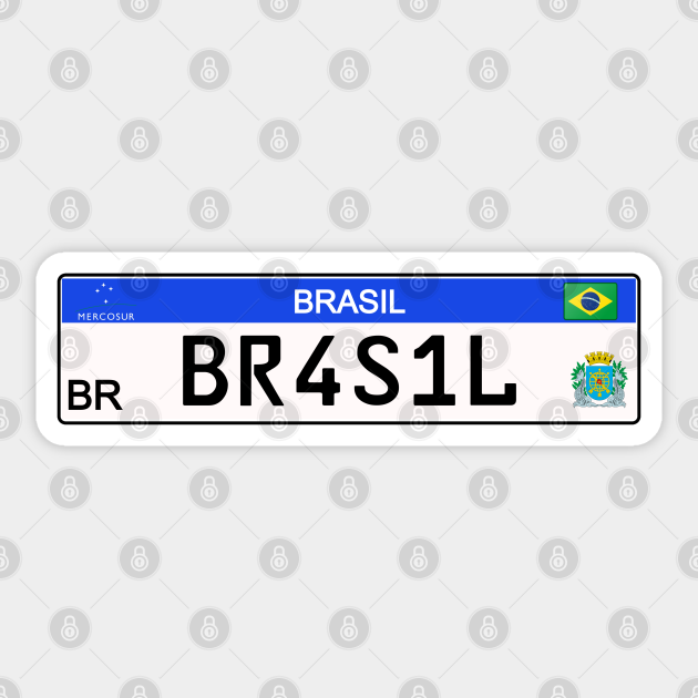 Brazil car license plate - Brazil - Sticker | TeePublic