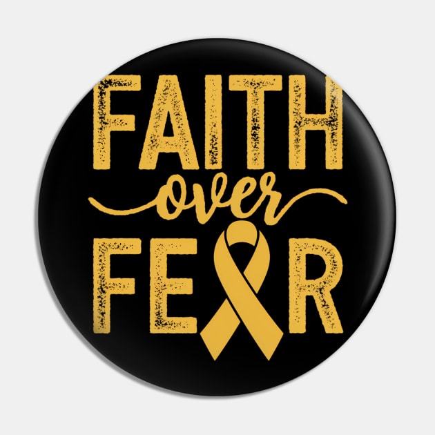 Faith Over Fear Sarcoma Cancer Awareness Ribbon - Cancer - Pin | TeePublic