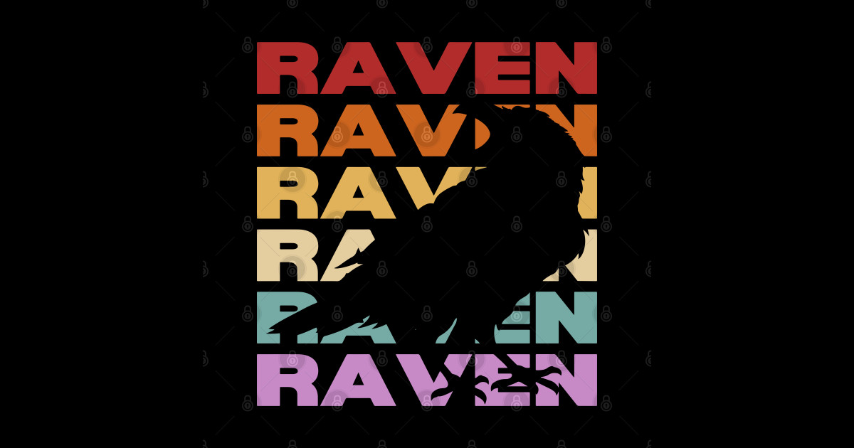 Raven - Vintage Retro Sunset Typography - Cool & Poetic - Raven ...