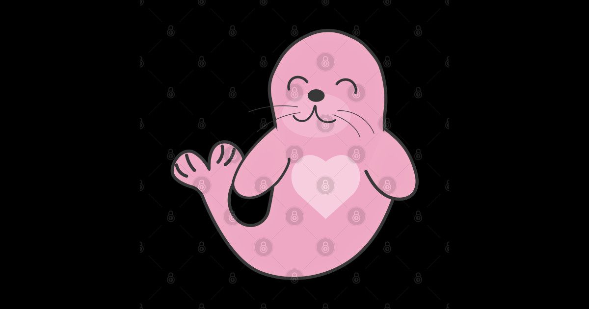 Cute Pink Seal - Pink Seal - Sticker | TeePublic