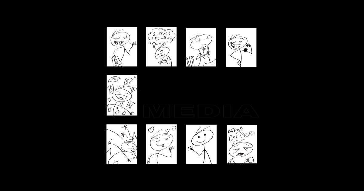 Stick Figure Media 1 - Humor - Sticker | TeePublic