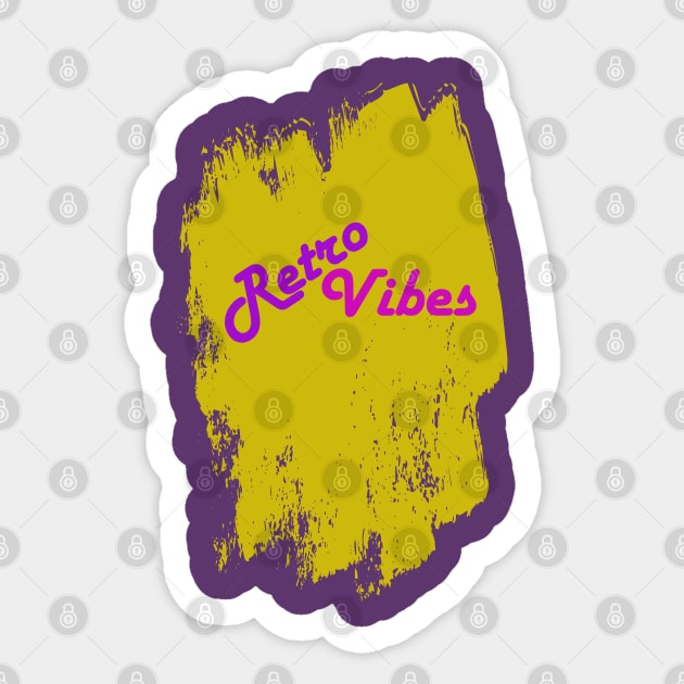Retro Vibes Gold Graffiti - Retro Vintage Aesthetic - Sticker | TeePublic