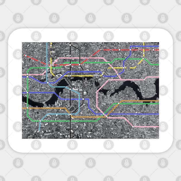 London underground city UK map - Underground - Sticker | TeePublic