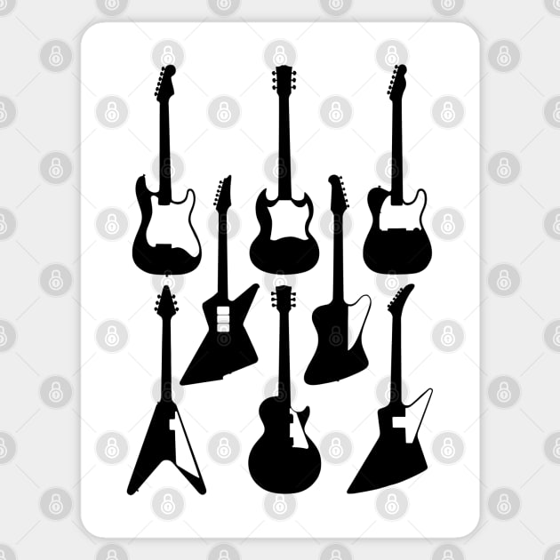 Guitar Collection - Guitars - Sticker | TeePublic
