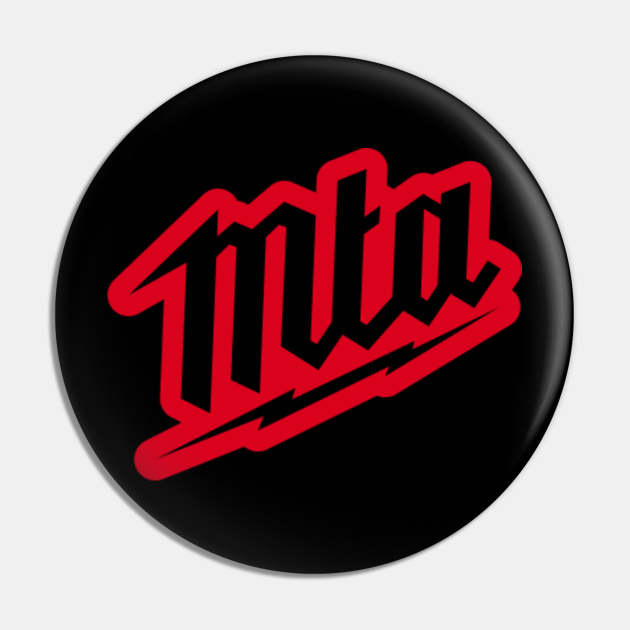 MTA Logo Black with Large Red Outline - Mta Logo - Pin | TeePublic