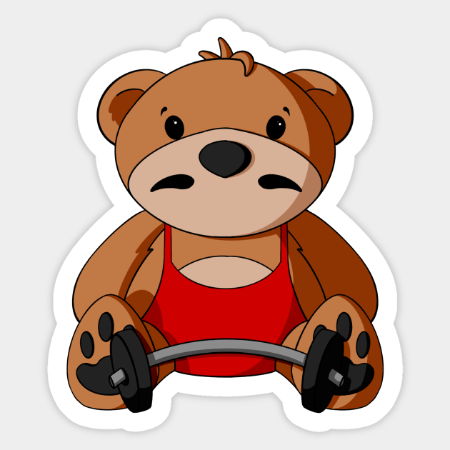 Circus Strongman Teddy Bear - Strongman - Sticker | TeePublic