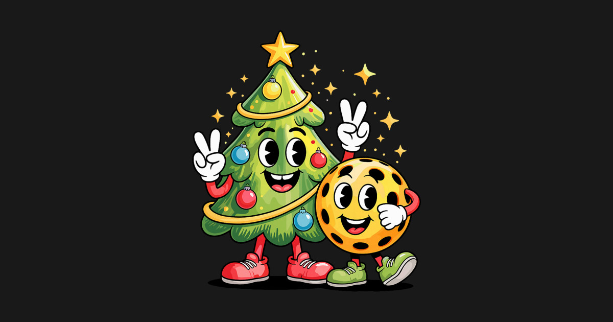 Christmas Tree Pickleball X-Mas Pickle Ball - Pickleball Tree - T-Shirt ...