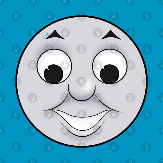 Thomas happy face (cartoon ver.) - Thomas Tank Engine - Pin | TeePublic