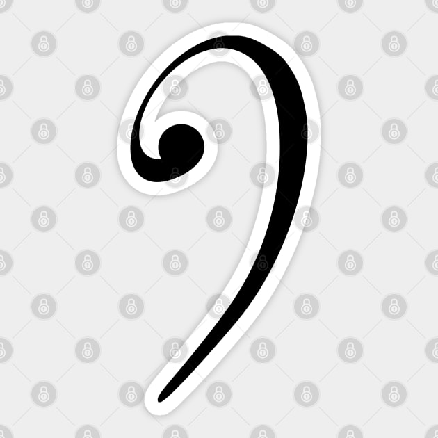 Bass Clef Symbol - Bass Clef - Sticker | TeePublic