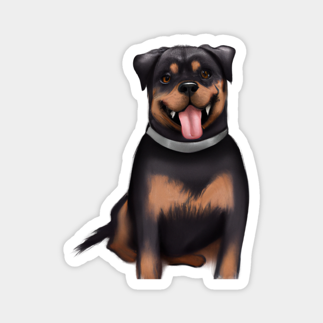 Cute Rottweiler Drawing - Rottweiler - Magnet | TeePublic