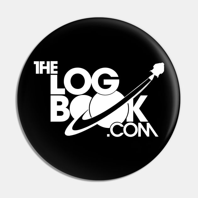 theLogBook.com New Logo in white - Orion - Website - Pin | TeePublic