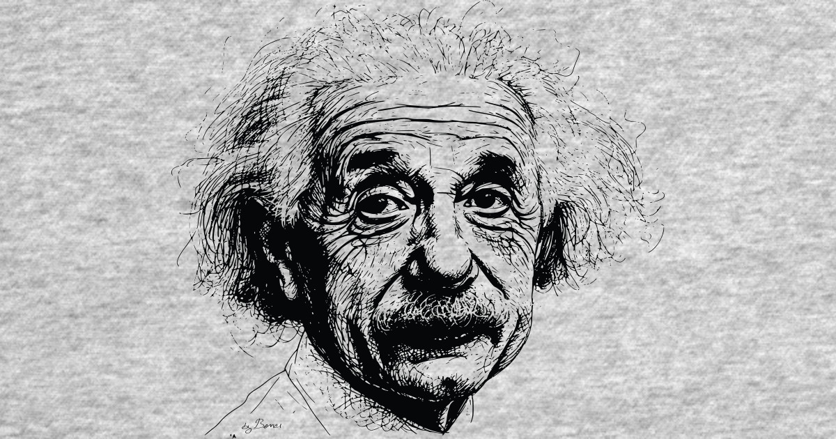 Einstein ballpoint pen drawing - Einstein - T-Shirt | TeePublic