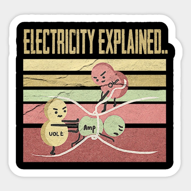 Electricity Explained Vintage - Electricity Explained - Sticker | TeePublic