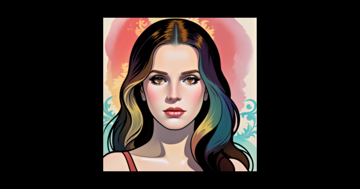 Vector sketch with Lana Del Rey - Lana - Sticker | TeePublic
