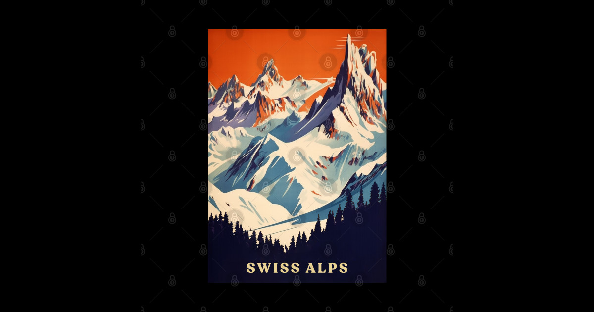 Swiss Alps - Swiss Alps - Sticker | TeePublic