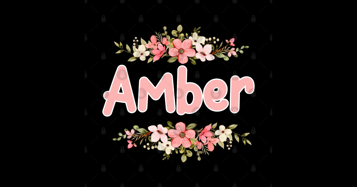 Flower Border Amber Name Label - Flower Border Amber Name Label ...