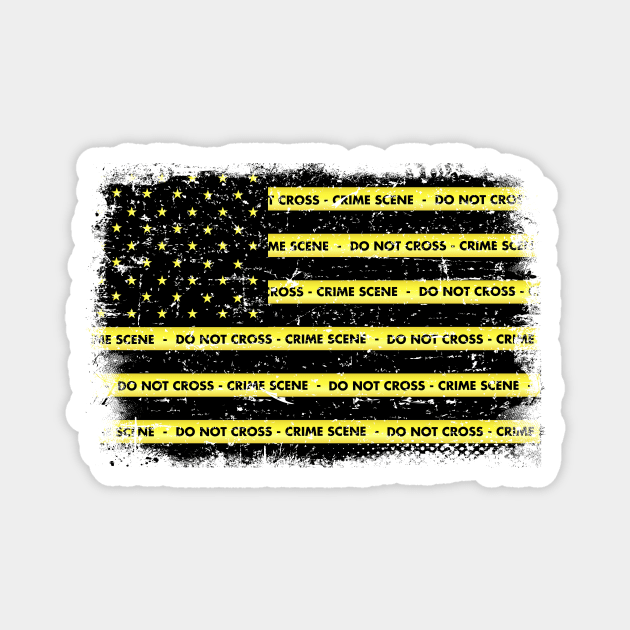 Crime Scene Detective Investigation USA Flag - Usa Flag - Magnet ...