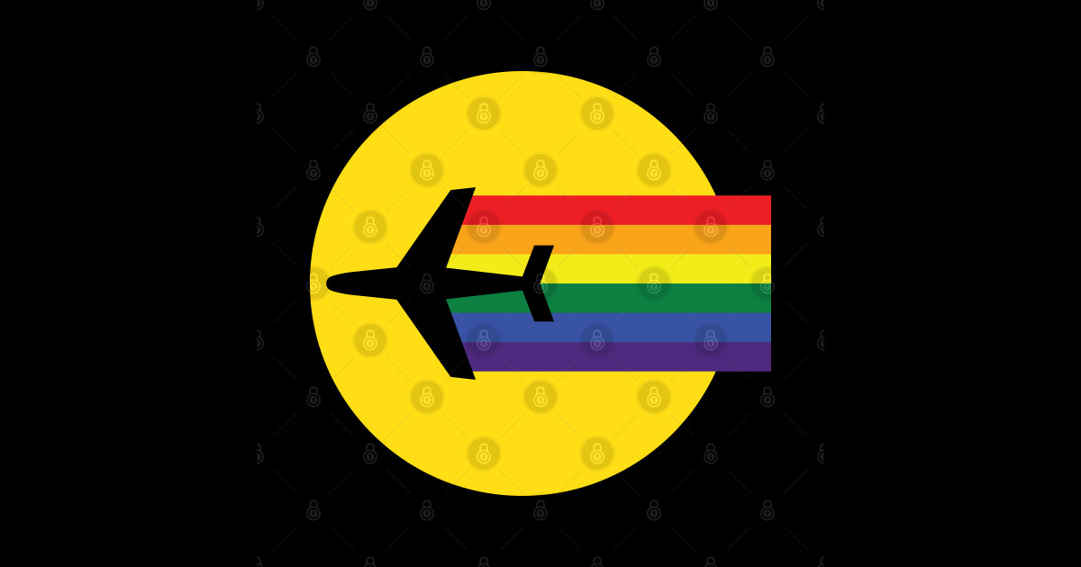 Airplane Rainbow Flight (RGB Color) - Airplane - Sticker | TeePublic