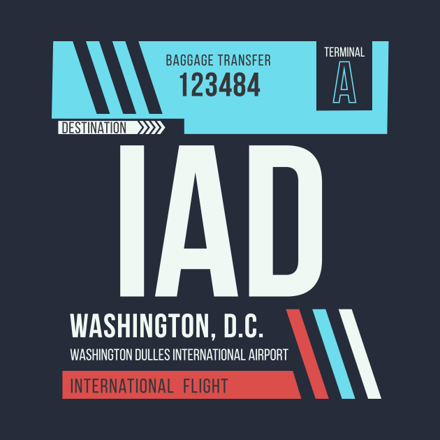Washington, D.C. (IAD) Airport Code Baggage Tag - Washington Dc - T ...