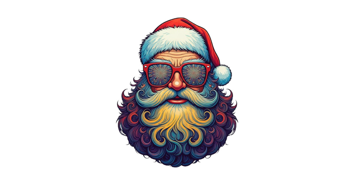 PSYCHEDELIC SANTA - Christmas - T-Shirt | TeePublic