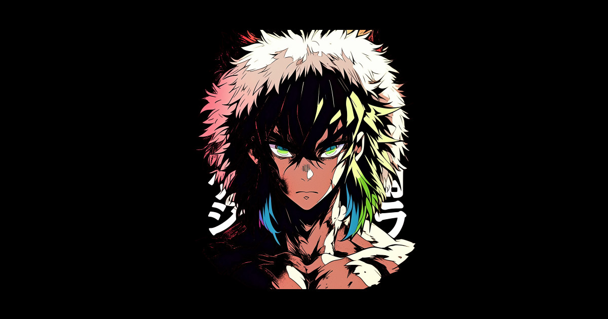 Inosuke Hashibira Anime Art Portrait - Inosuke Hashibira - Sticker ...
