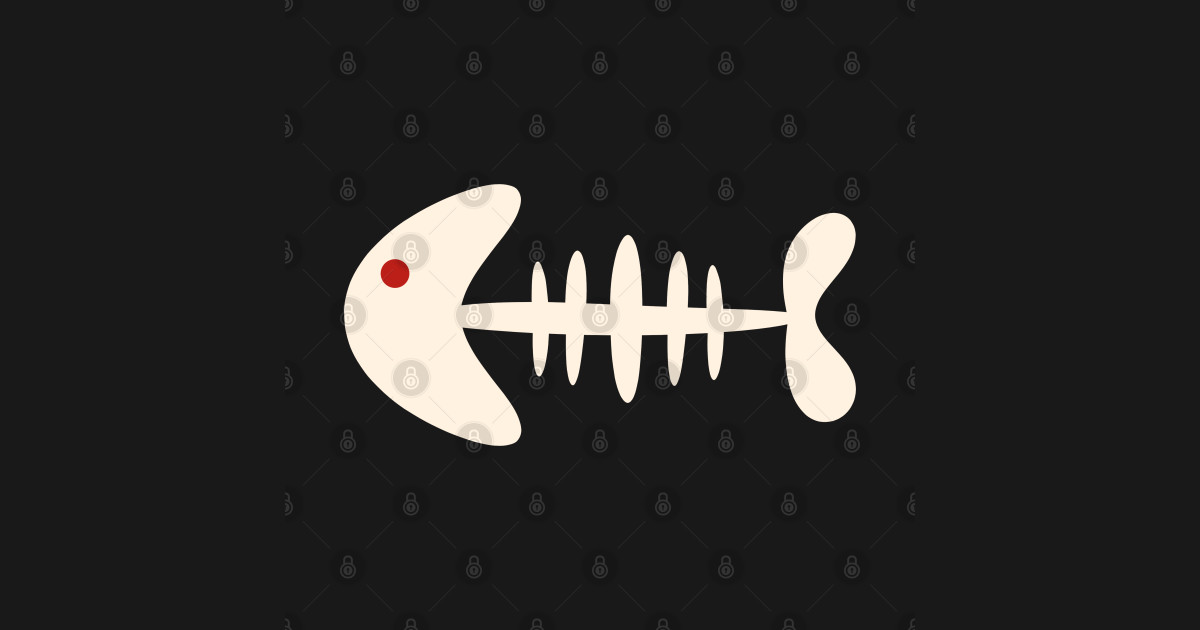 Fish Bone Cute Minimal Fish Skeleton - Fishbone - T-Shirt | TeePublic