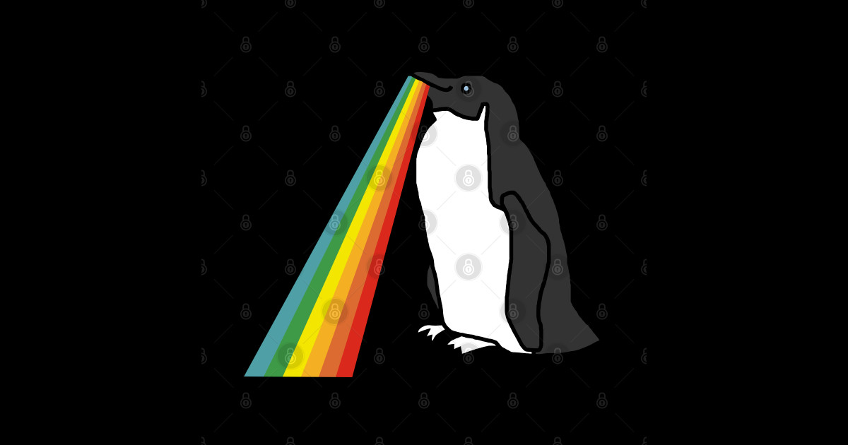 Animals with Rainbow Puke Penguin - Funny Animals - Sticker | TeePublic