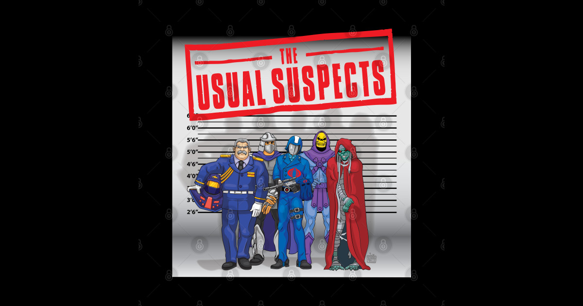 The Ususal Suspects. - 1980s Cartoons - Sticker | TeePublic
