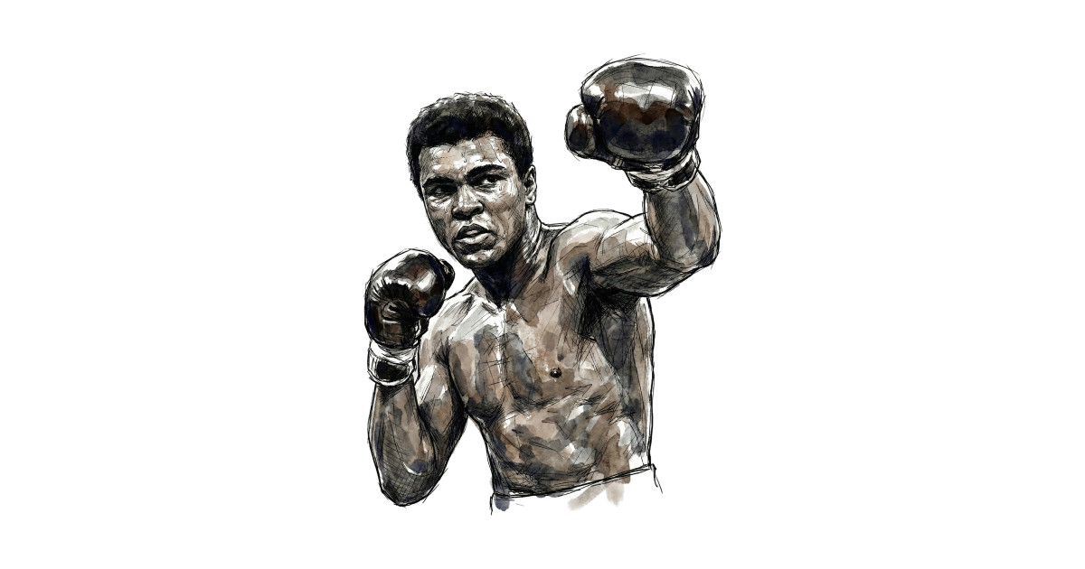 watercolor Muhammad Ali fan art - Muhammad Ali - T-Shirt | TeePublic