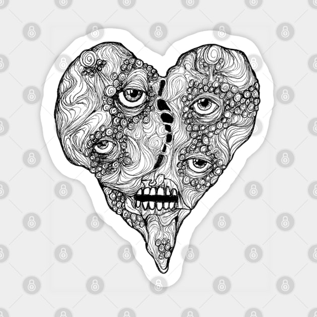 A Corrupted Heart - Heart - Sticker | TeePublic