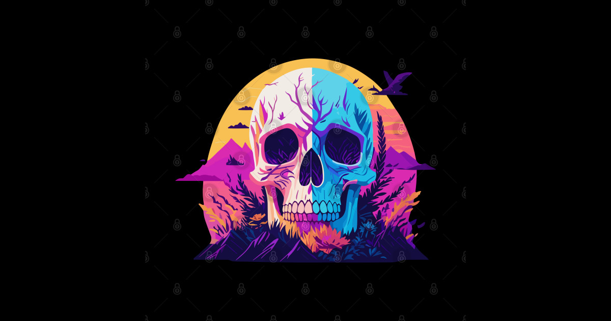 skull in the nature - Skull - Sticker | TeePublic
