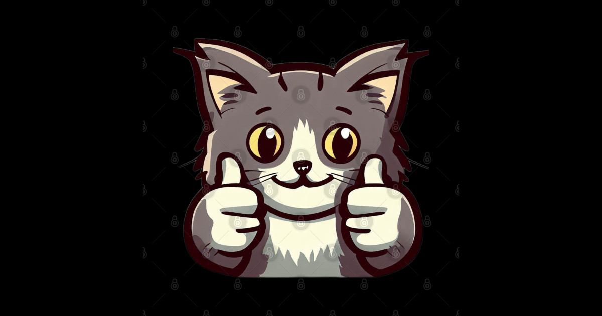 Thumbs Up Cat - Thumbsupcat - Sticker | TeePublic