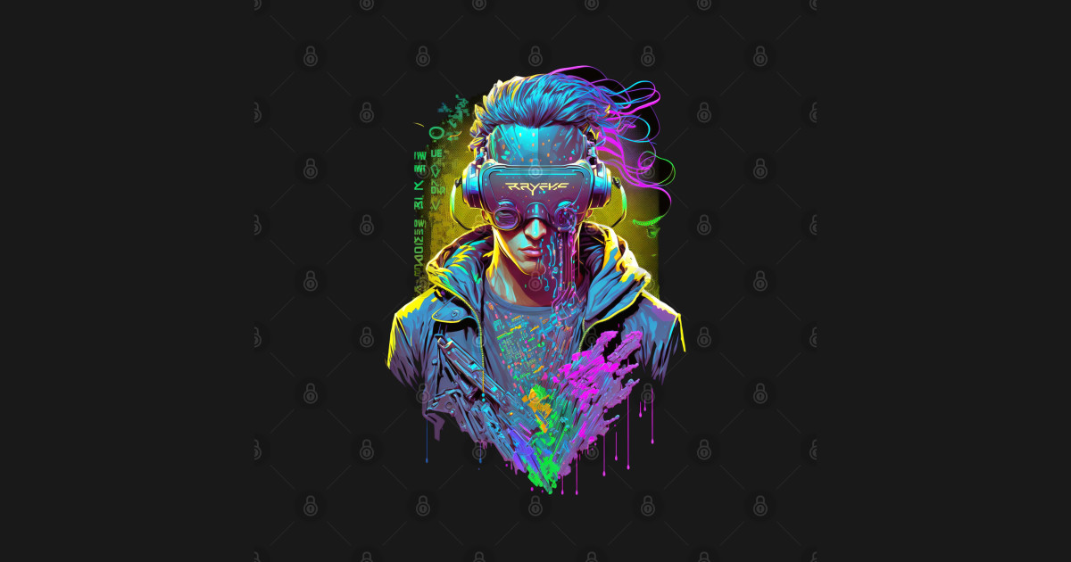 Neon Cyberpunk Hacker - V1.12 - Steampunk - T-Shirt | TeePublic