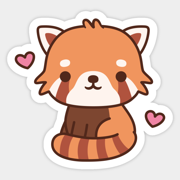 Love Cute Red Panda - Cute Red Panda - Sticker | TeePublic