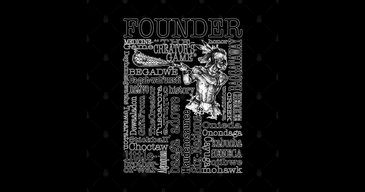 Founder (Wht Border) - Lacrosse - Sticker | TeePublic