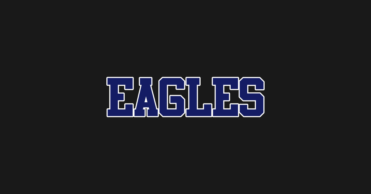 Eagles in blue athletic font - Eagles - Long Sleeve T-Shirt | TeePublic