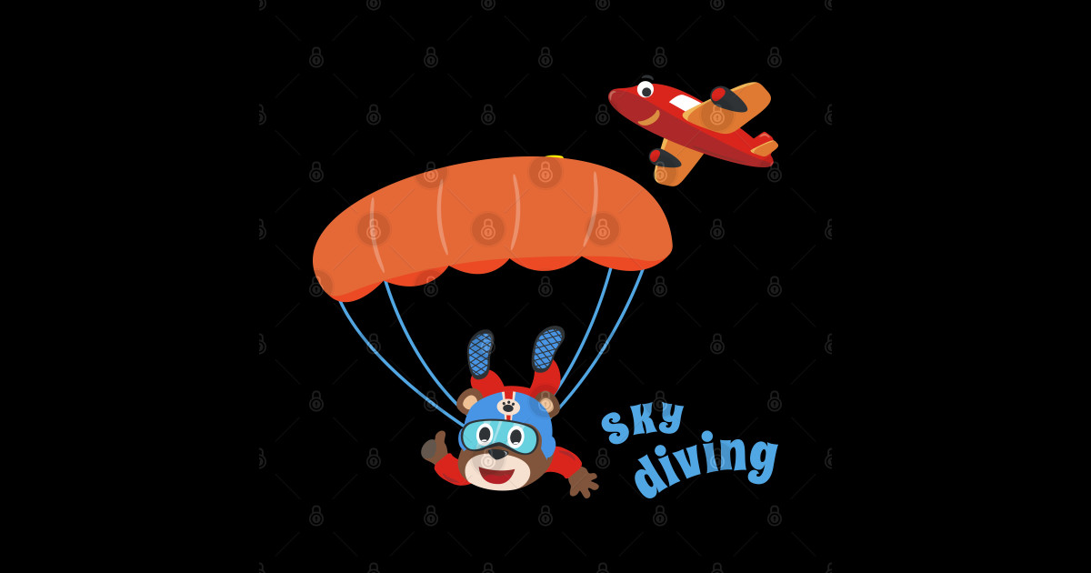 Vector illustration of a cute skydiver . - Skydiving Theme Party ...
