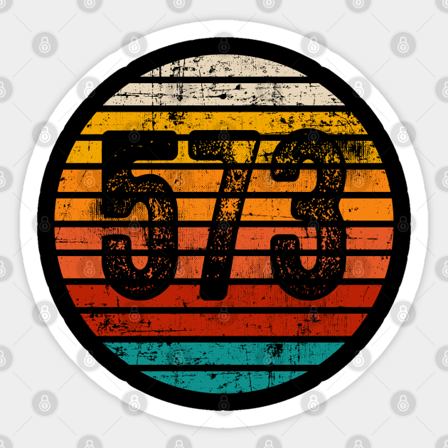 Distressed Vintage Sunset 573 Area Code - 573 Area Code - Sticker ...