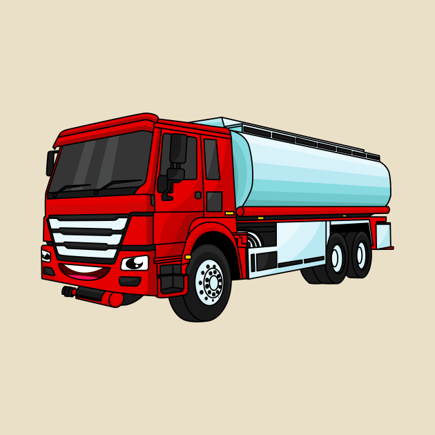 Tanker truck fuel transport cartoon illustration - Tanker Truck Fuel ...