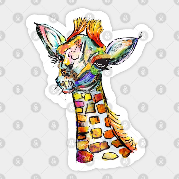 Giraffe colorful - Giraffe - Sticker | TeePublic