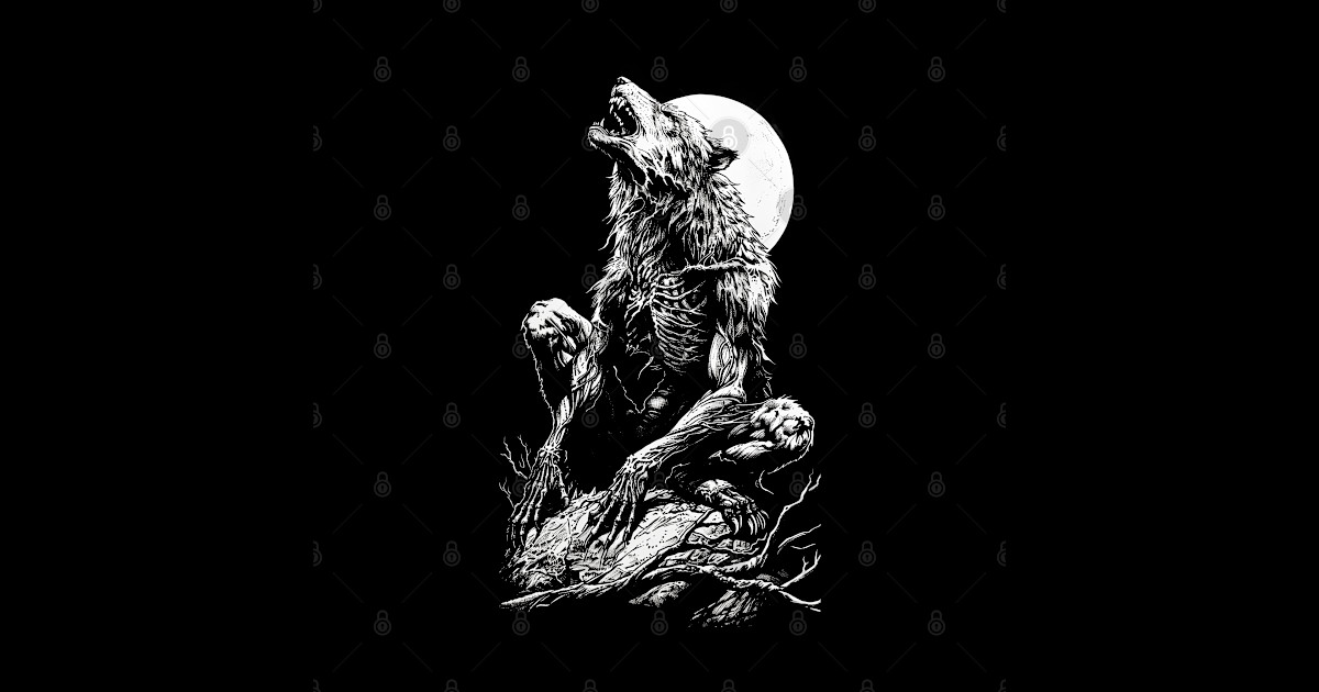 Werewolf Howling Transformation Horror - Werewolf - Sticker | TeePublic