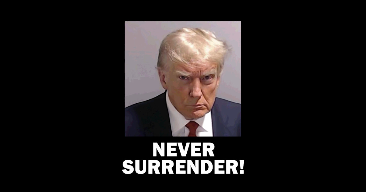 Trump Mugshot Never Surrender, Donald Trump 2024 - Trump Mugshot 2024 ...