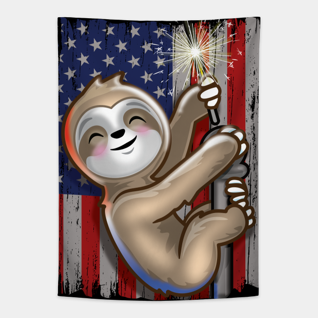 USA Patriotic Sloth American Flag - Sloth Usa Flag 4th Of July ...