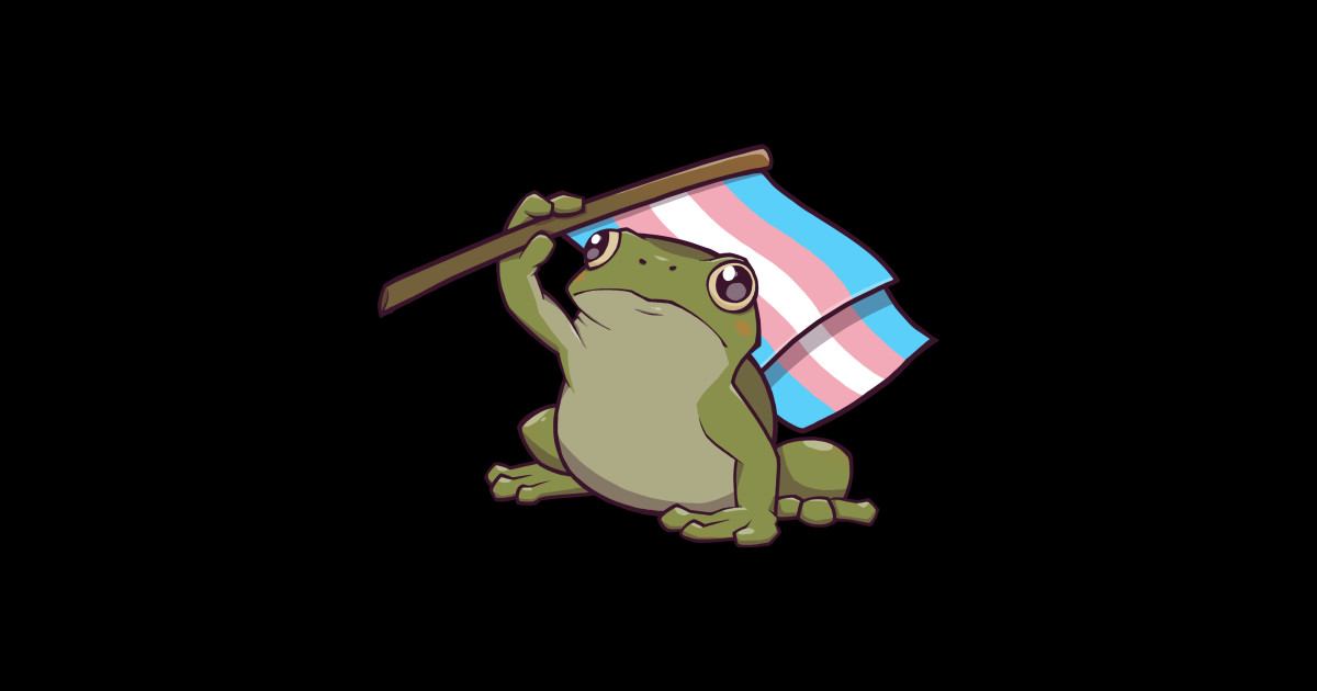Transgender Pride Flag-Holding Frog - Saltuurn - Posters and Art Prints ...